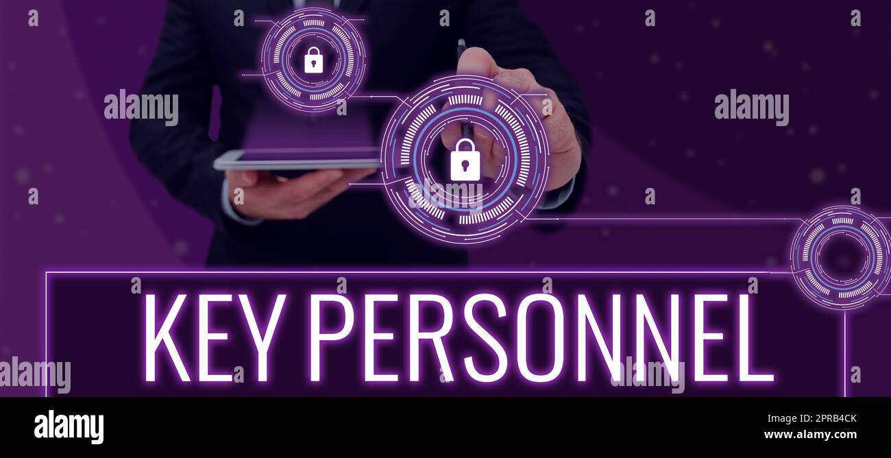 Sign displaying Key Personnel. Conceptual photo Program Directors ...