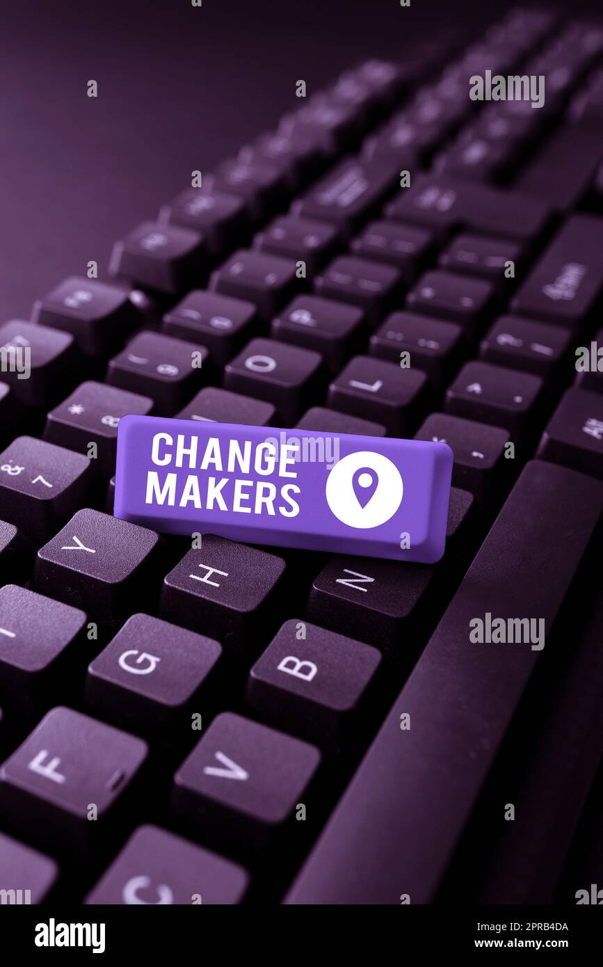 Hand writing sign Change Makers. Word for Young Turk Influencers ...