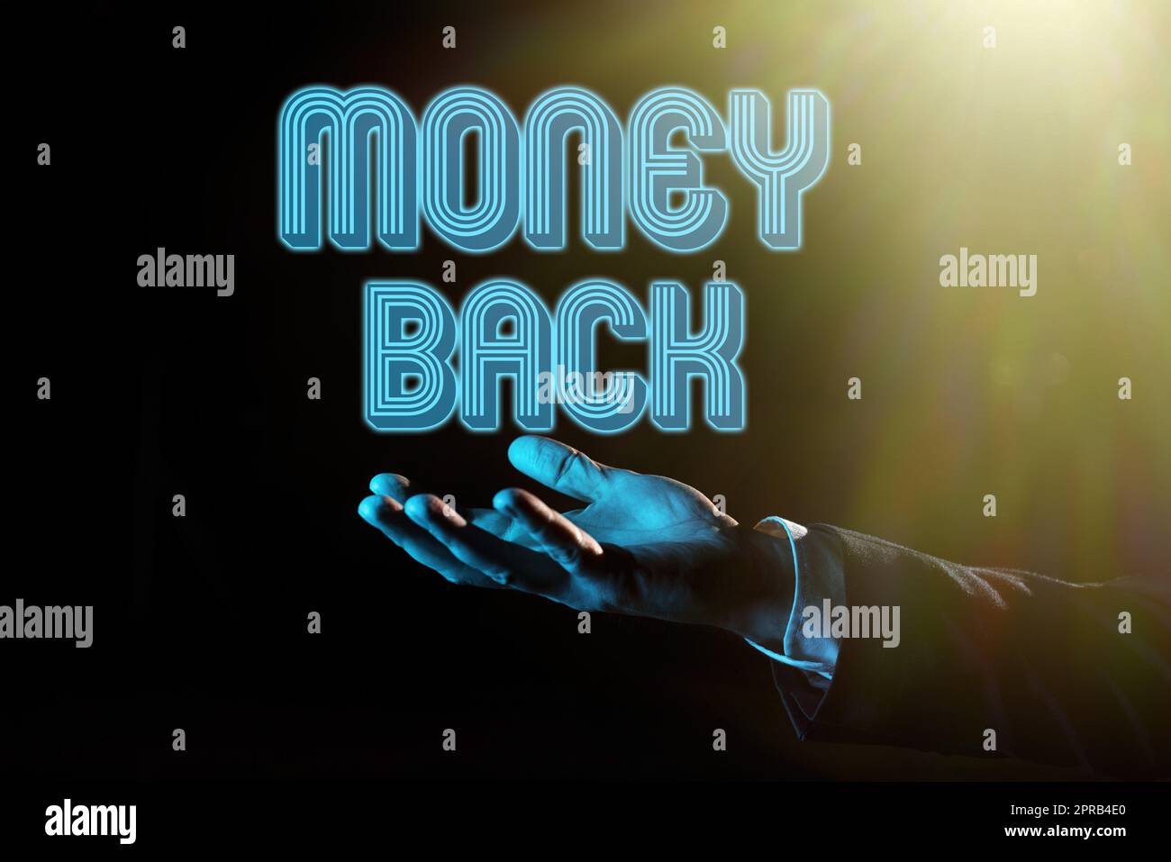 Hand writing sign Money Back. Conceptual photo get what you paid in ...