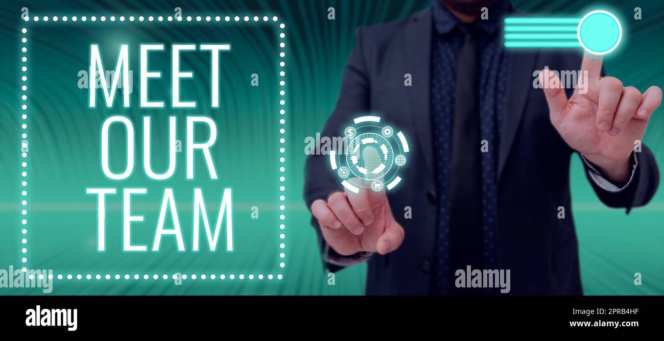 Handwriting text Meet Our Team. Word Written on Presentation of a ...