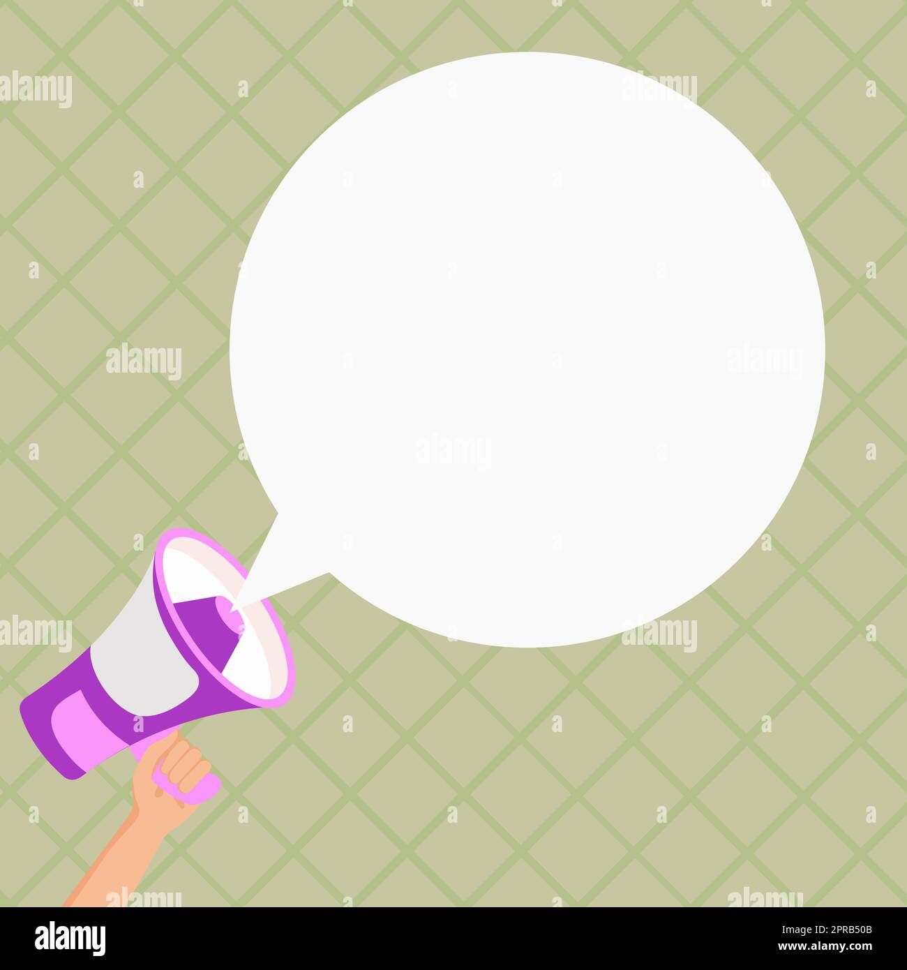 Illustration Of Hand Holding Megaphone Making Loudly Wonderful New ...