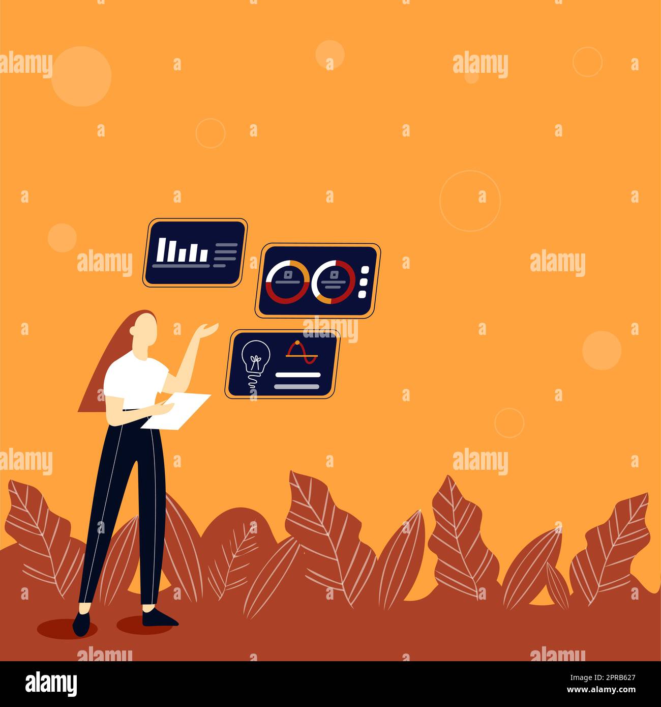 Illustration Of Girl Sharing New Wonderful Ideas For Skill Improvement ...