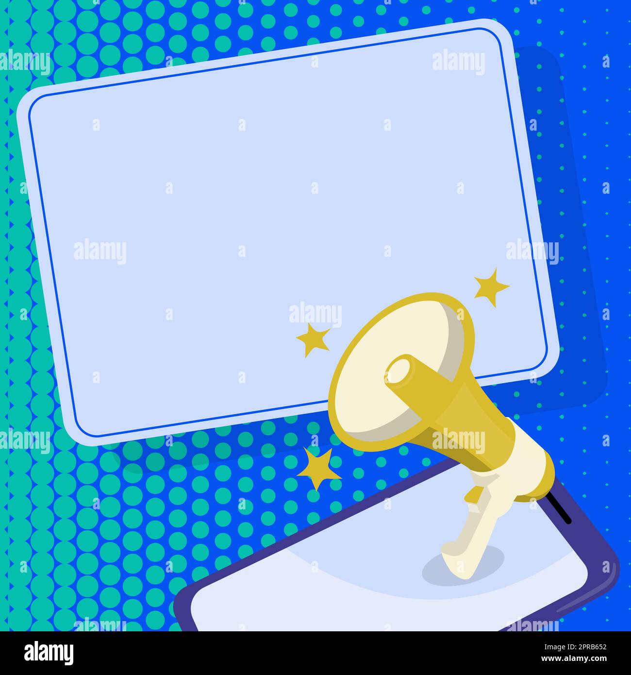 Megaphone Displaying Important Message. Object Announcing News Bulletin ...