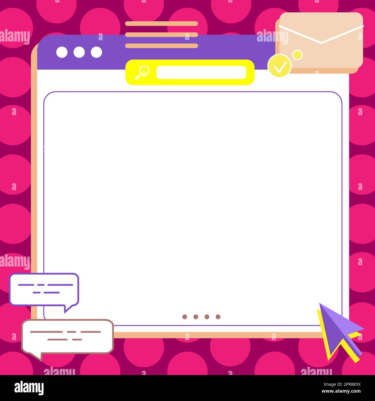 Illustration Of Cursor In A Big Blank Screen Monitor Searching For New ...