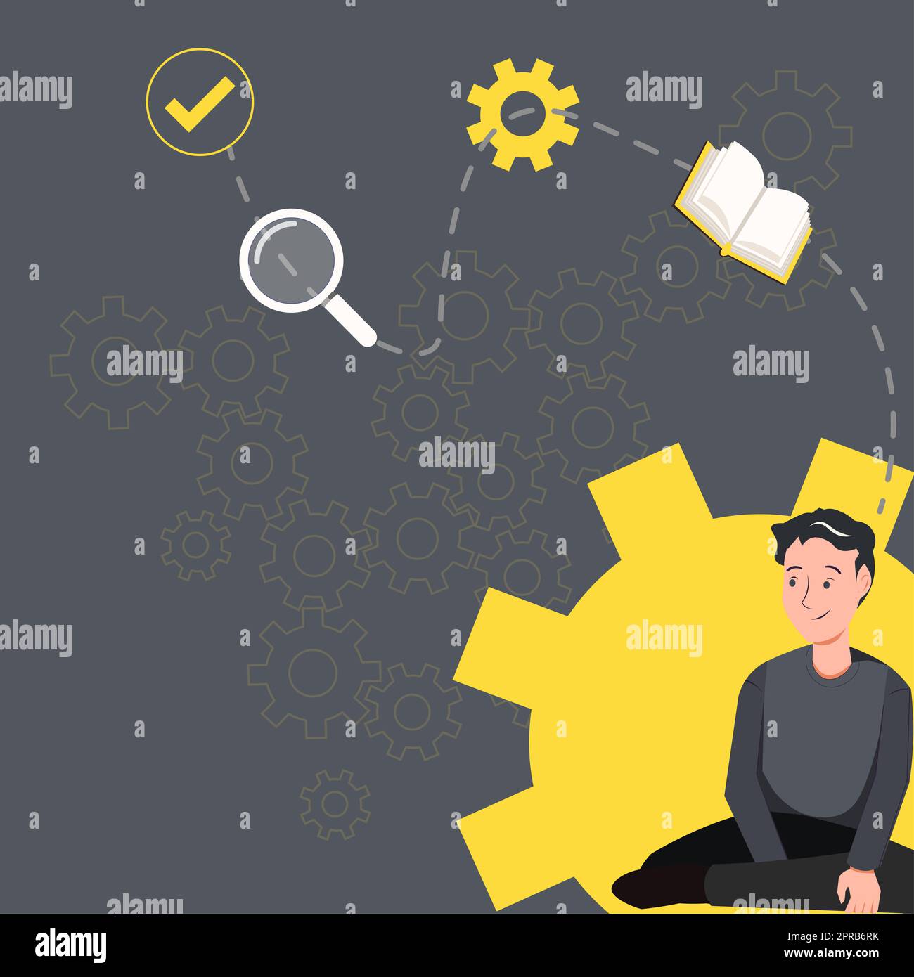 Sitting Man Thinking New Ideas. Businessman Reasoning Recent Concepts ...