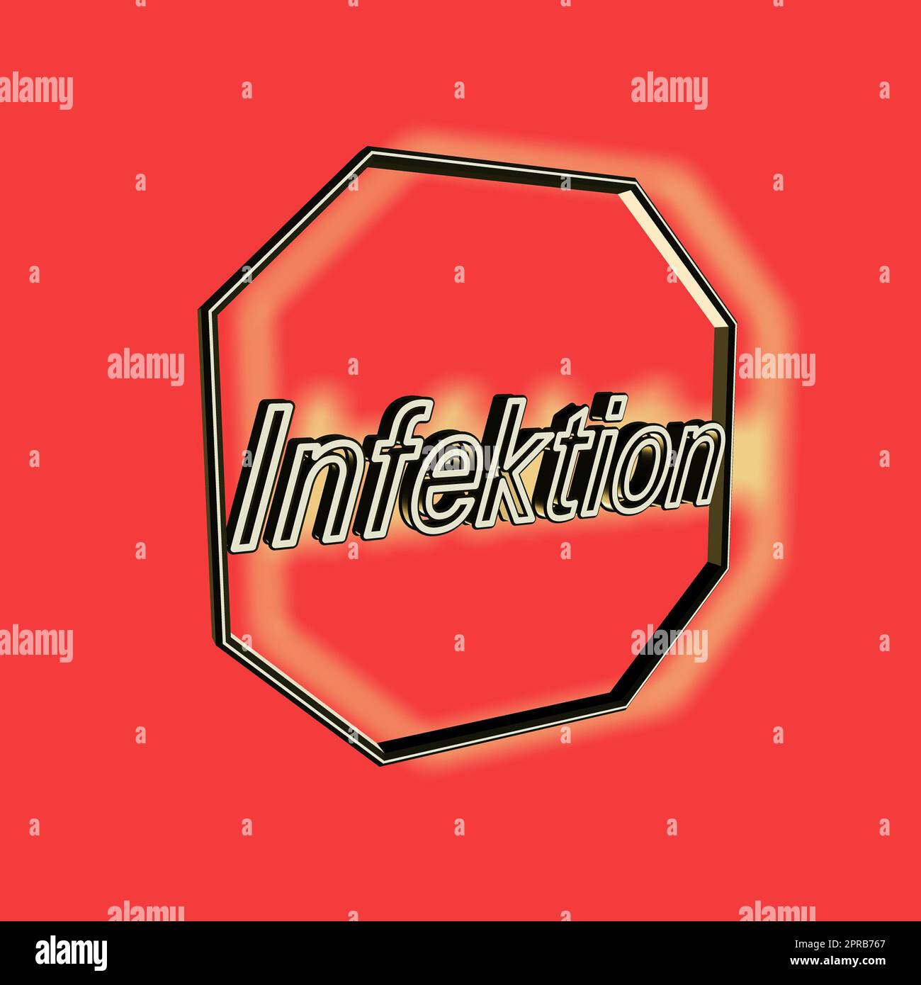 "Infektion" = "Infection" - word, lettering or text as a 3D ...