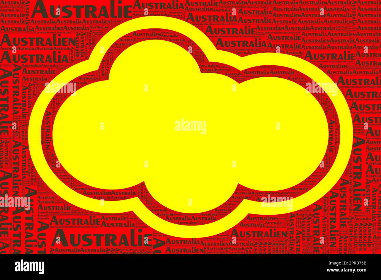 The Words 'Australien, Australia, Australie ' as Word Art, Word Cloud ...