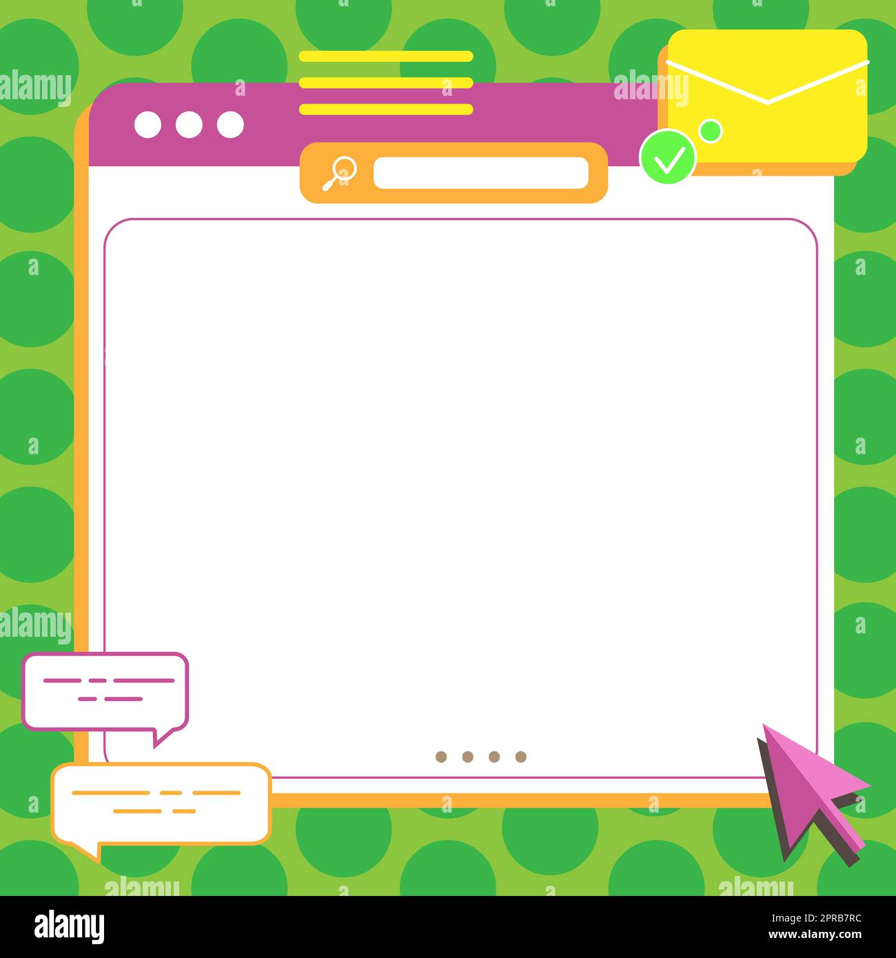 Illustration Of Cursor In A Big Blank Screen Monitor Searching For New ...