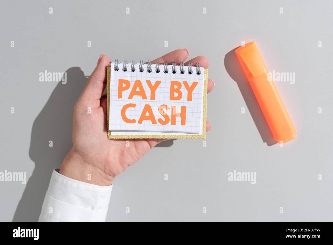 Conceptual display Pay By Cash. Business concept Customer paying with ...