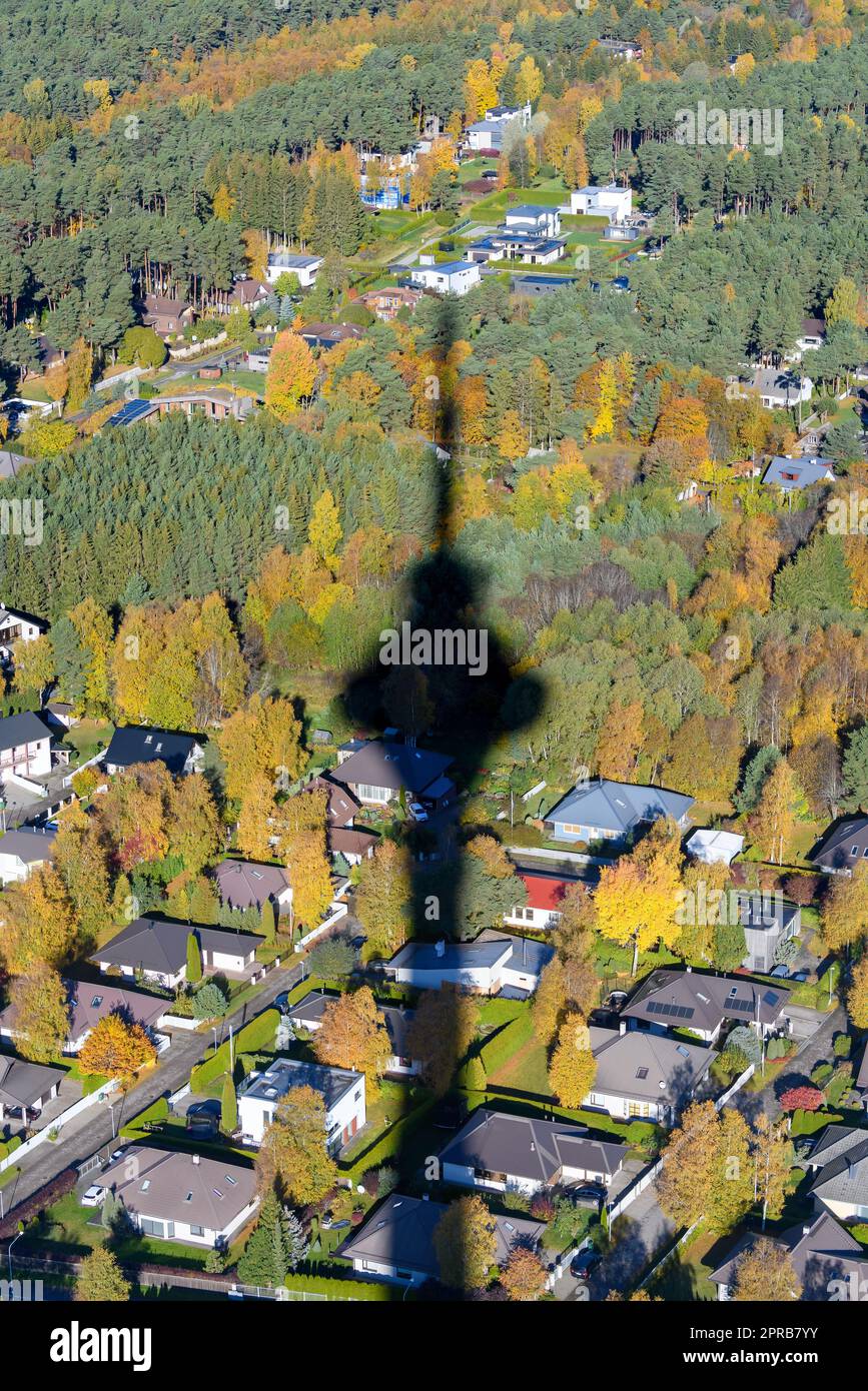 Tallinn TV Tower shadow at Pirina, near Tallinn in Estonia. View from ...