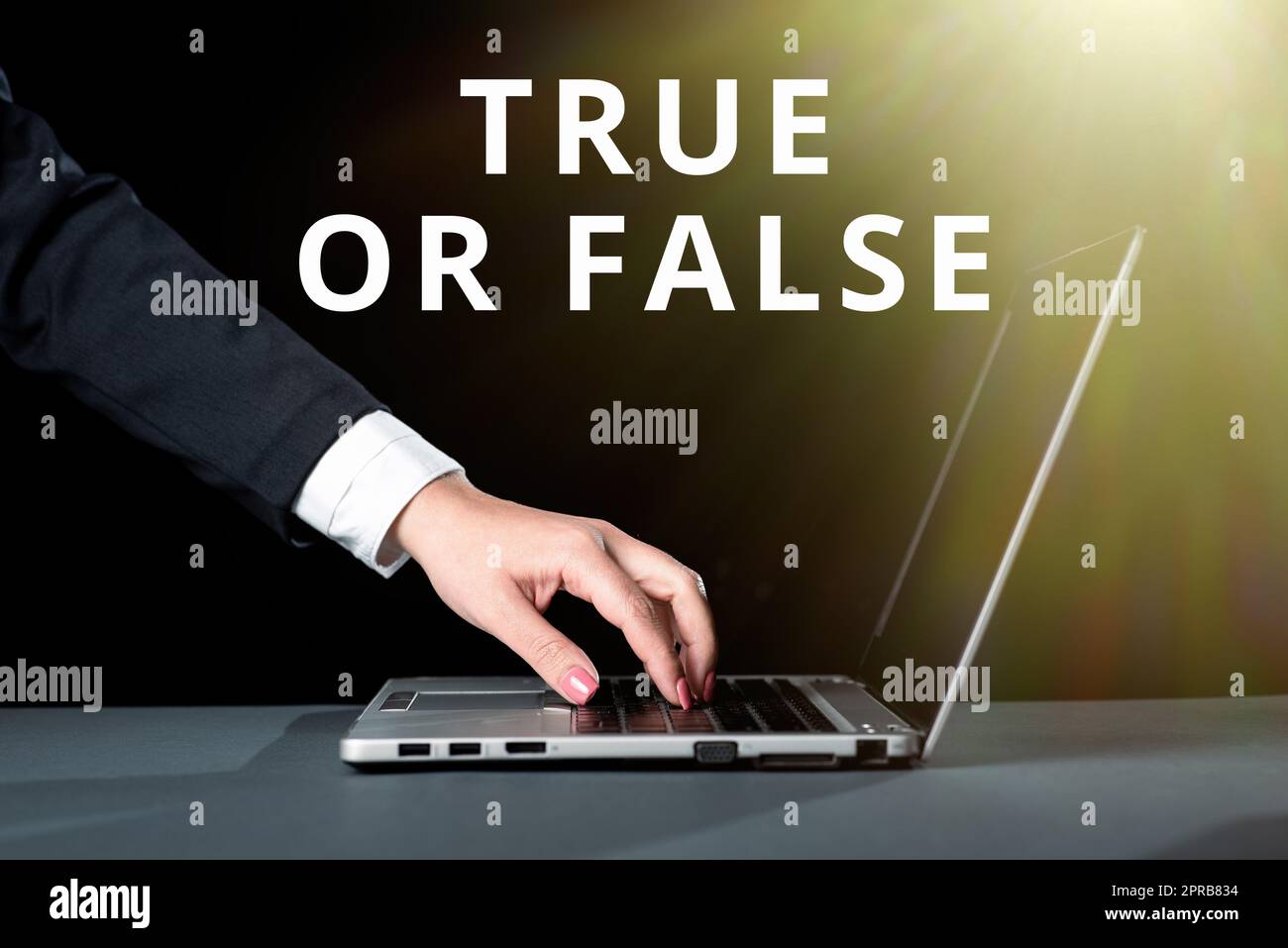 Conceptual caption True Or False. Business idea Decide between a fact ...