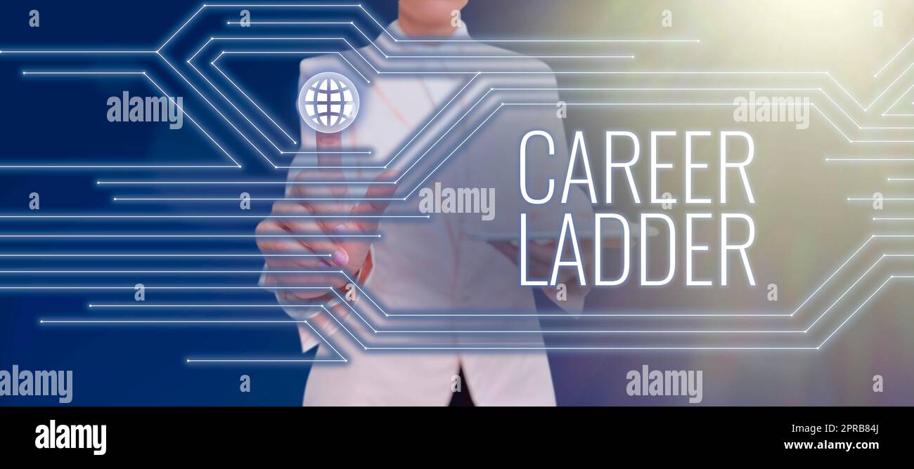 Text showing inspiration Career Ladder. Business idea Job Promotion ...