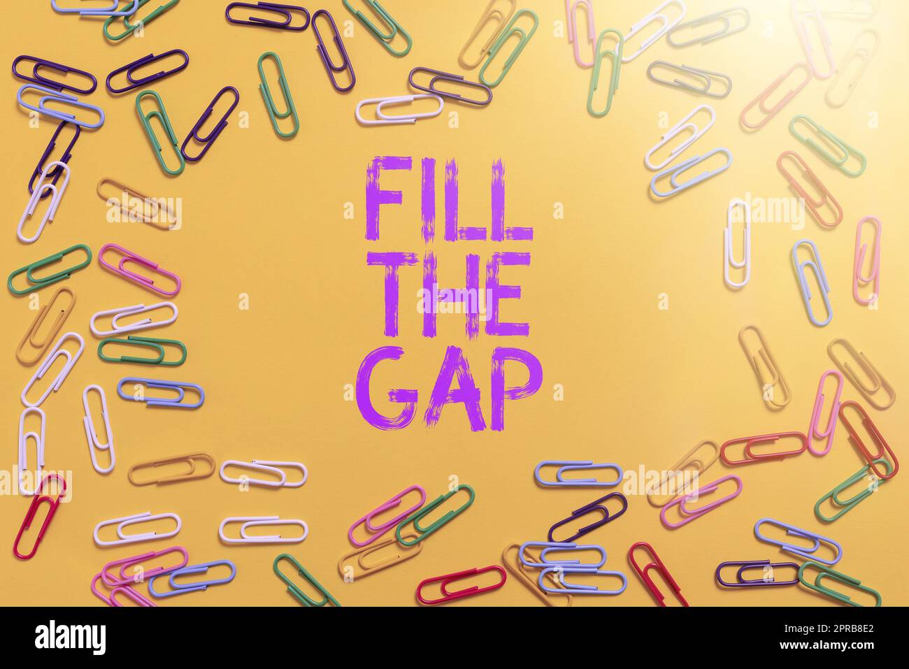 Text sign showing Fill The Gap. Concept meaning Put he missing part in ...