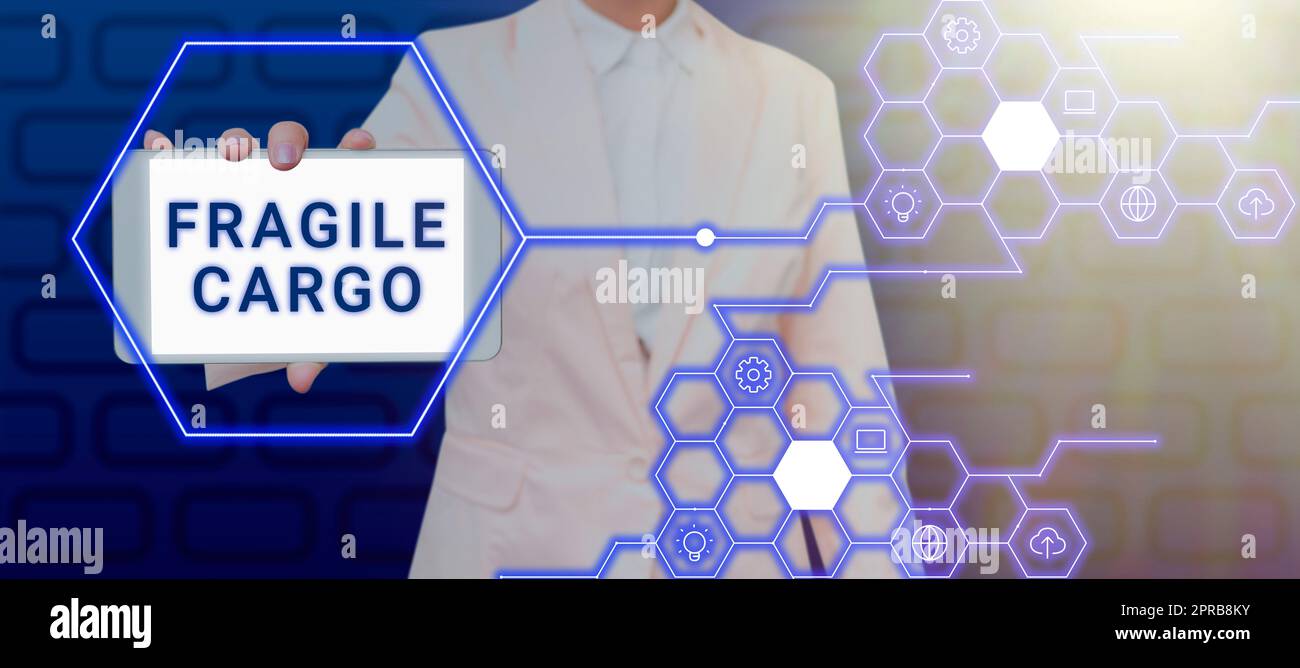 Writing displaying text Fragile Cargo. Business approach Breakable ...