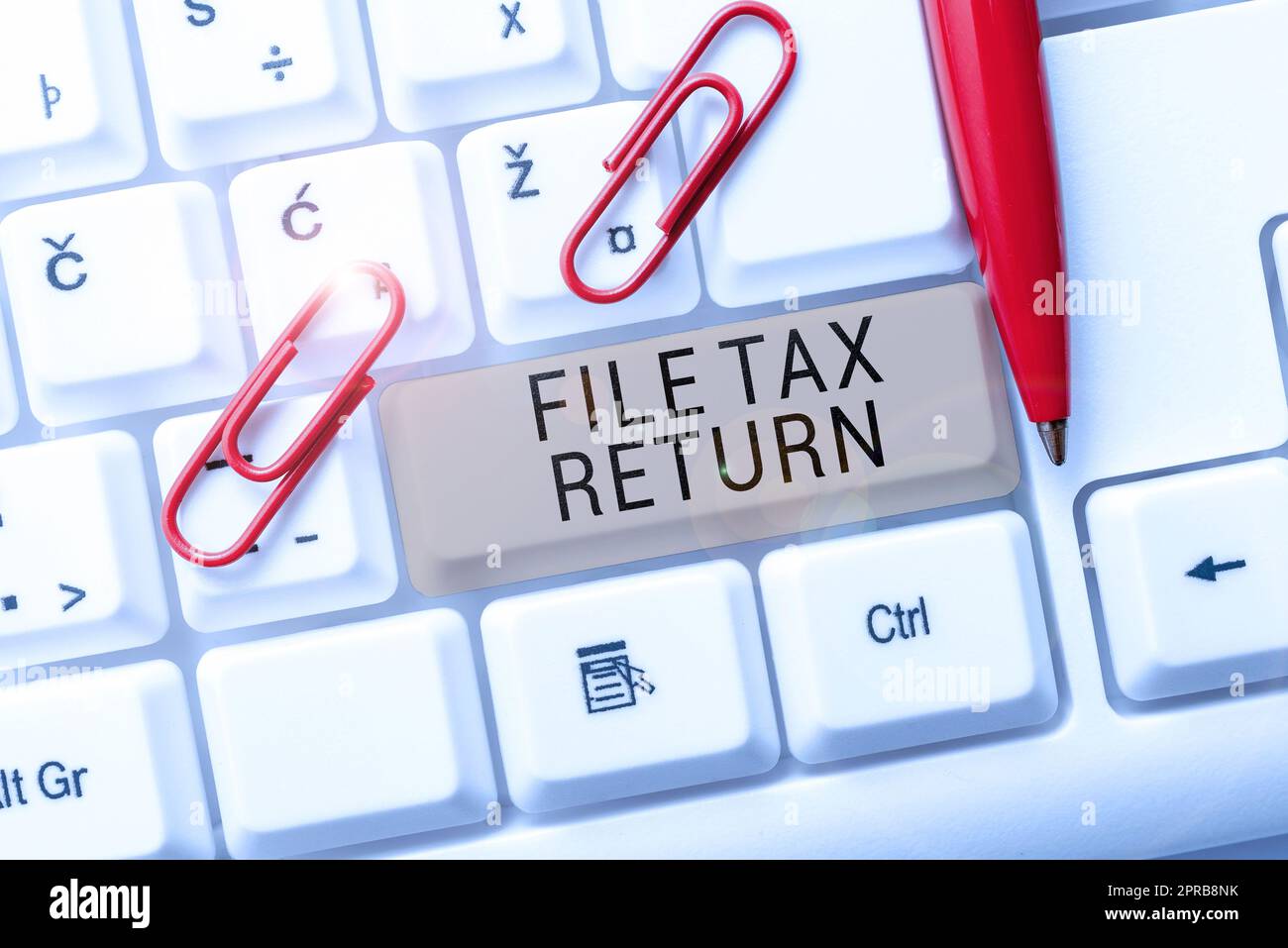 Text sign showing File Tax Return. Business overview Paperwork to get ...