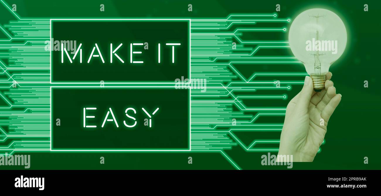 Conceptual display Make It Easy. Business idea Smart approach ...