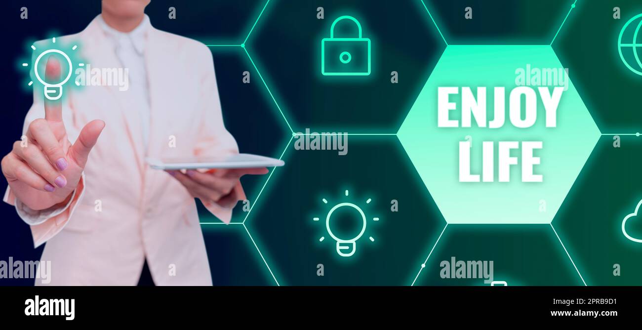 Text showing inspiration Enjoy Life. Word Written on Any thing, place ...