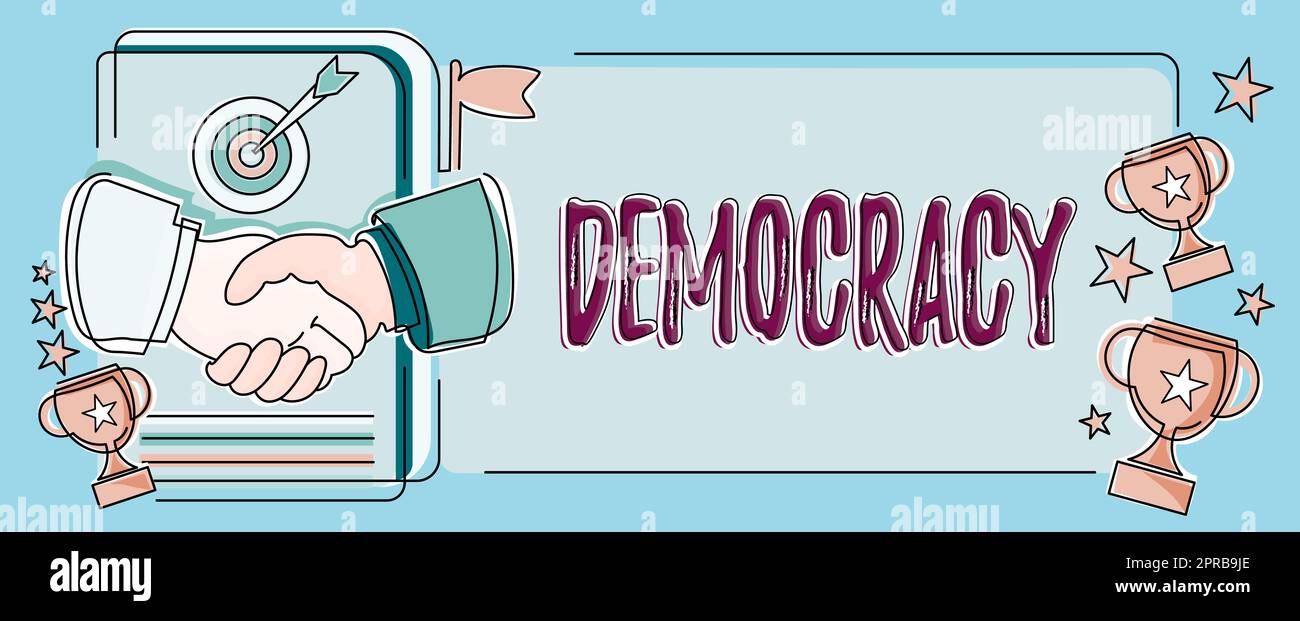 Inspiration showing sign Demo Cracy. Business concept freedom of the ...