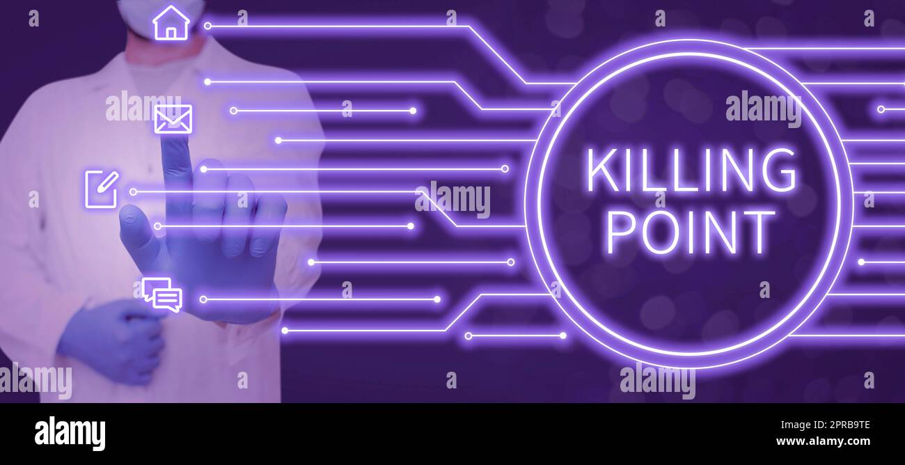 Hand writing sign Killing Point. Word Written on Phase End Review Stage ...