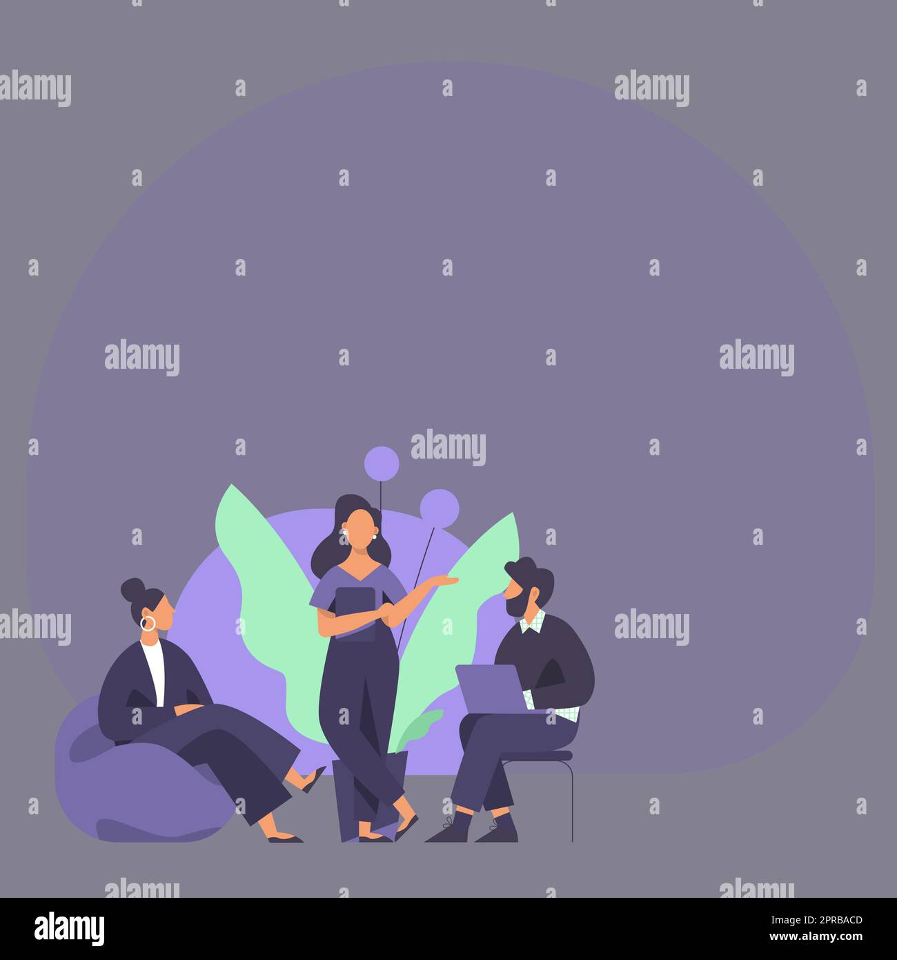 Three Colleagues Having Office Meeting Sharing Thoughts Together ...