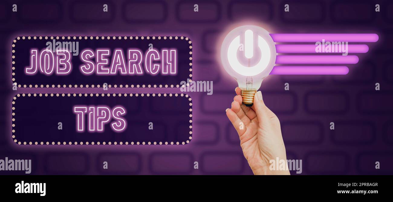 Text showing inspiration Job Search Tips. Business overview ...