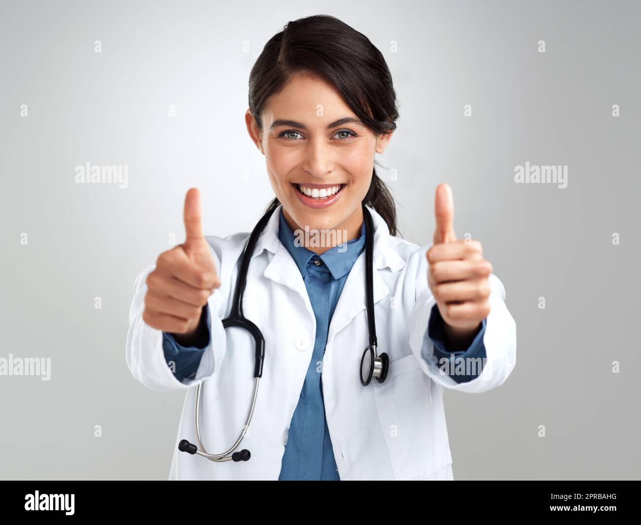 Happy to say you get to go home today. Studio portrait of a young ...