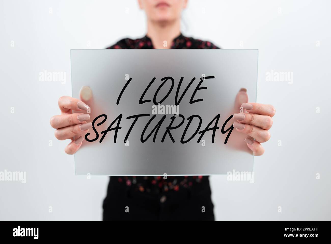 Writing displaying text I Love Saturday. Concept meaning To have ...