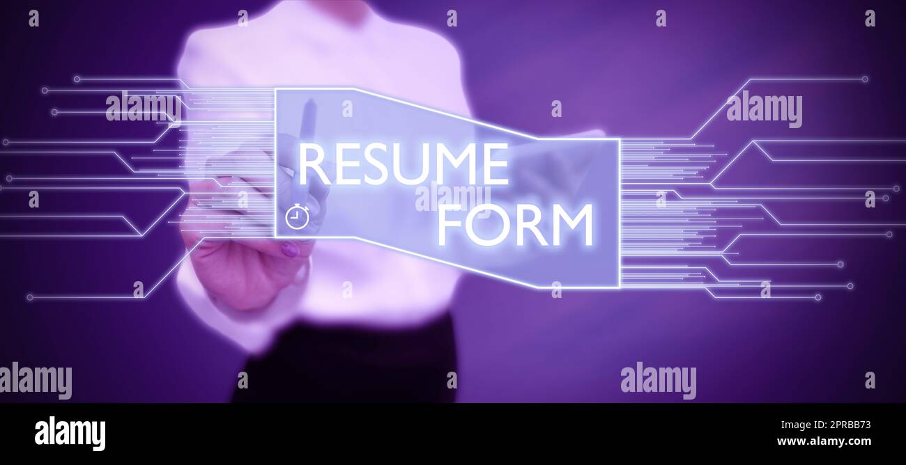 Writing displaying text Resume Form. Word Written on describe the ...
