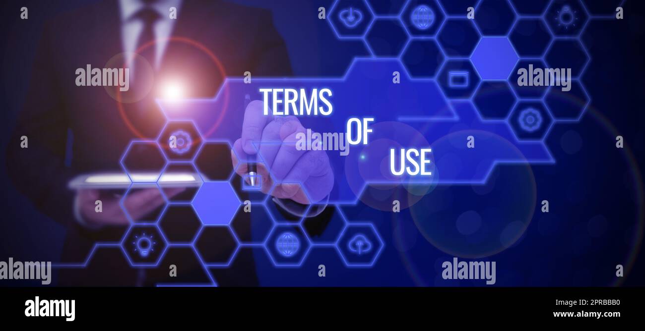 Conceptual display Terms Of Use. Word Written on Established conditions ...