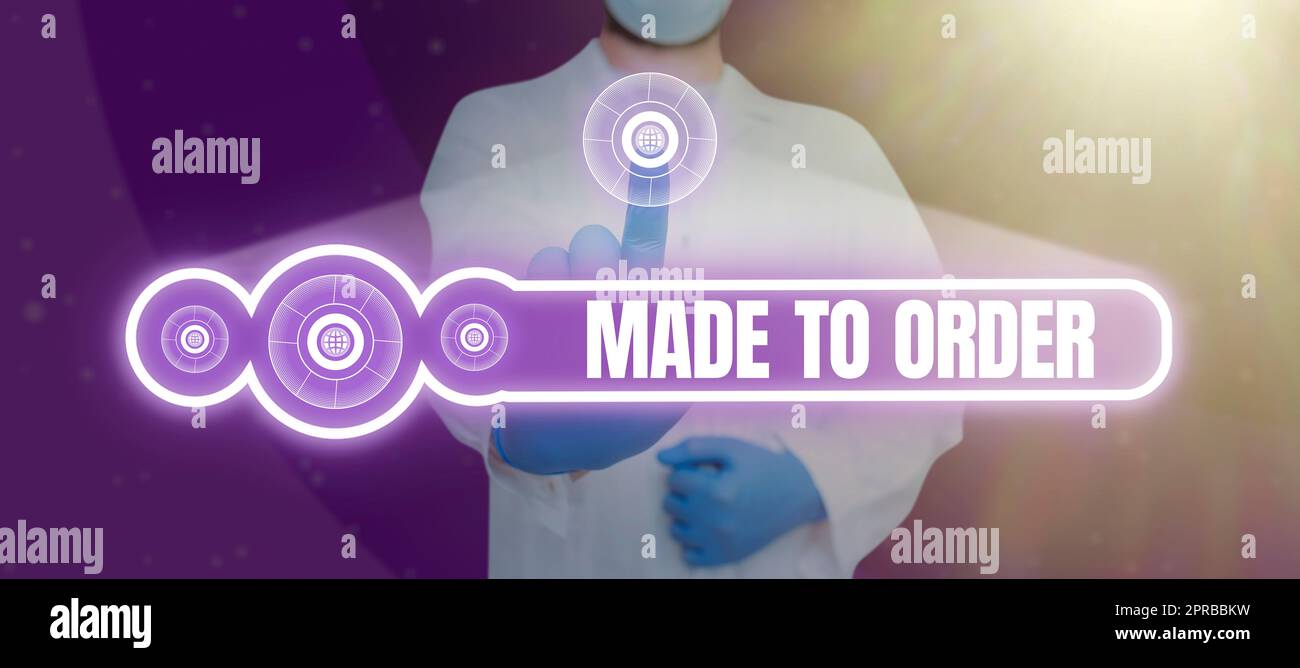 Conceptual display Made To Order. Word for Something done specially for ...