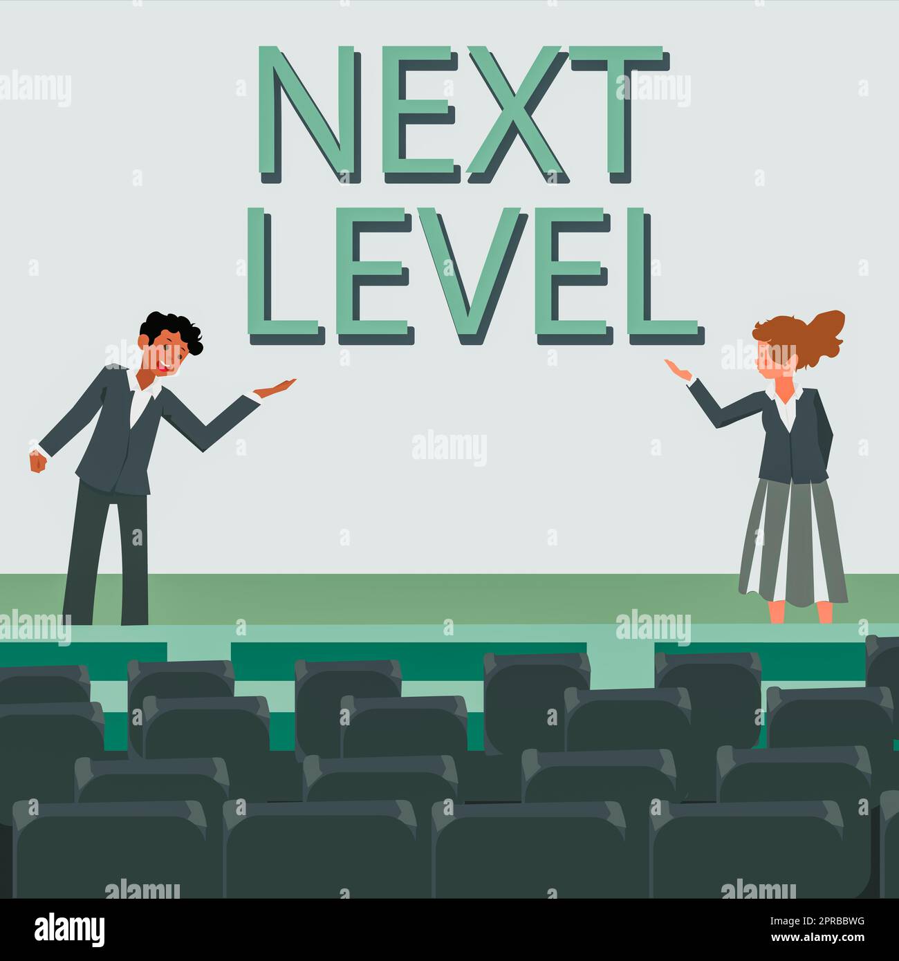 Text showing inspiration Next Level. Business idea having more than one ...