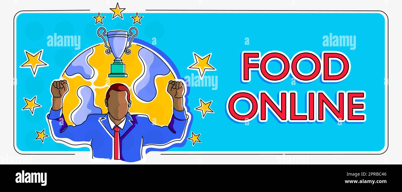 Conceptual caption Food Online. Business idea asking for something to ...