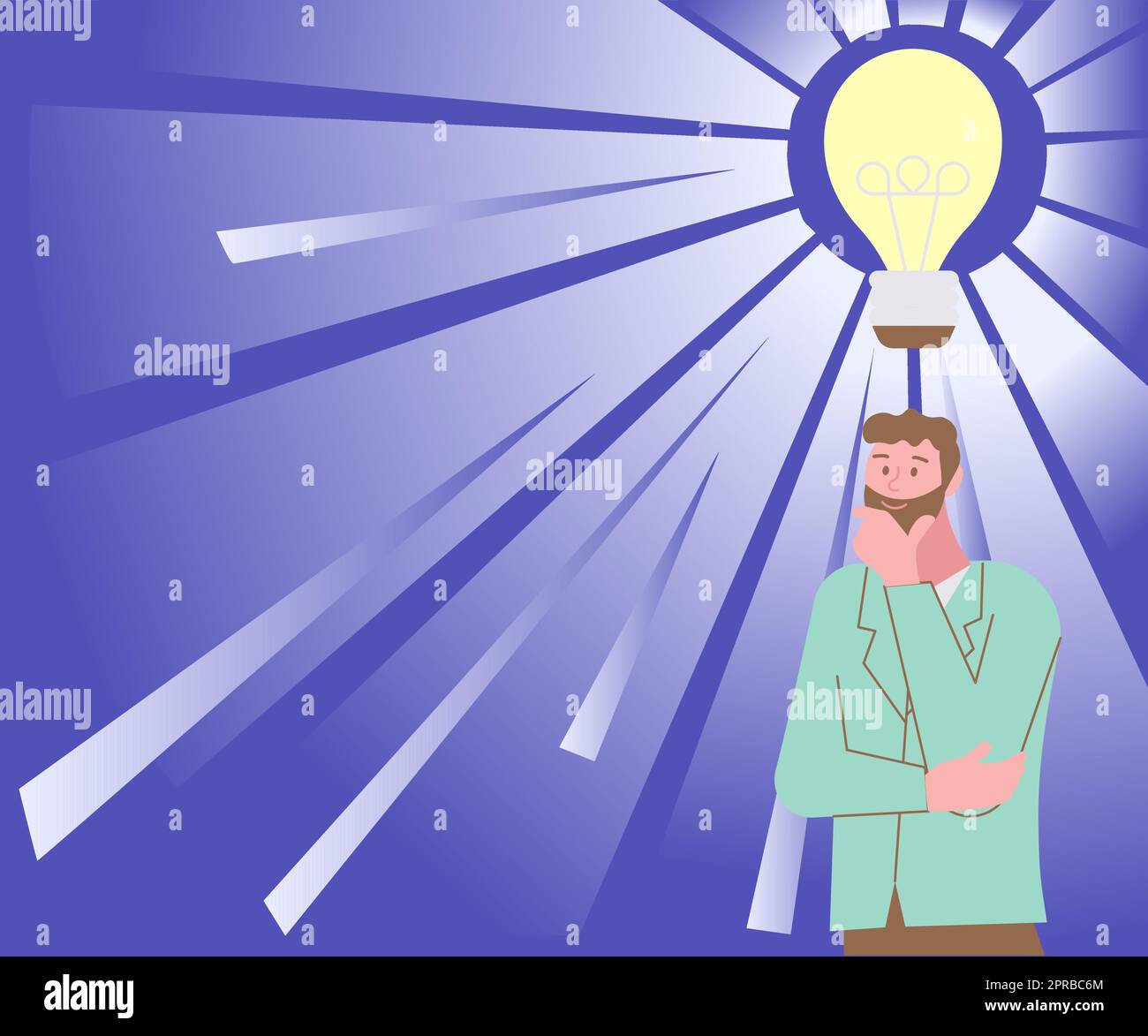 Illustration Of A Man Standing Coming Up With New Amazing Ideas ...