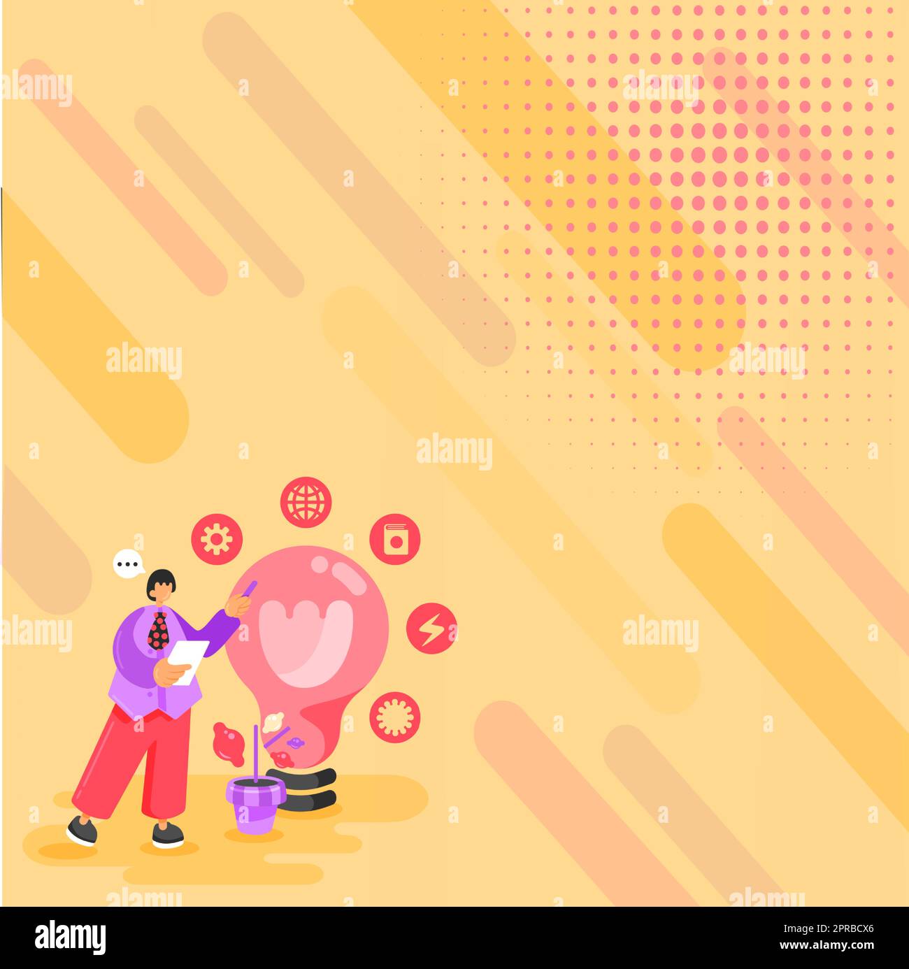 Teacher Presenting New Ideas On Students. Researcher Drawing Showing ...