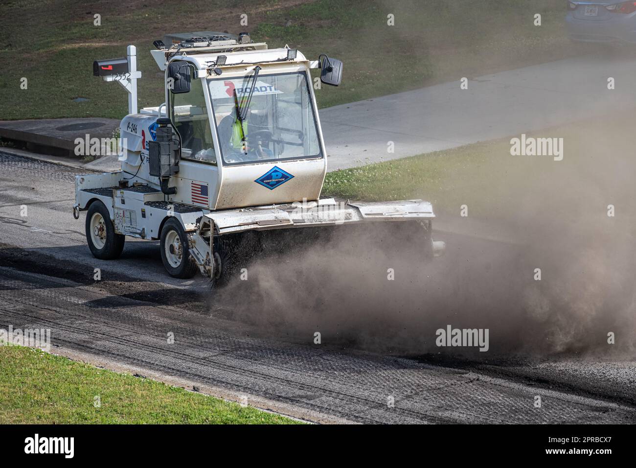 Residential street repaving in a Snellville, Georgia, neighborhood just ...