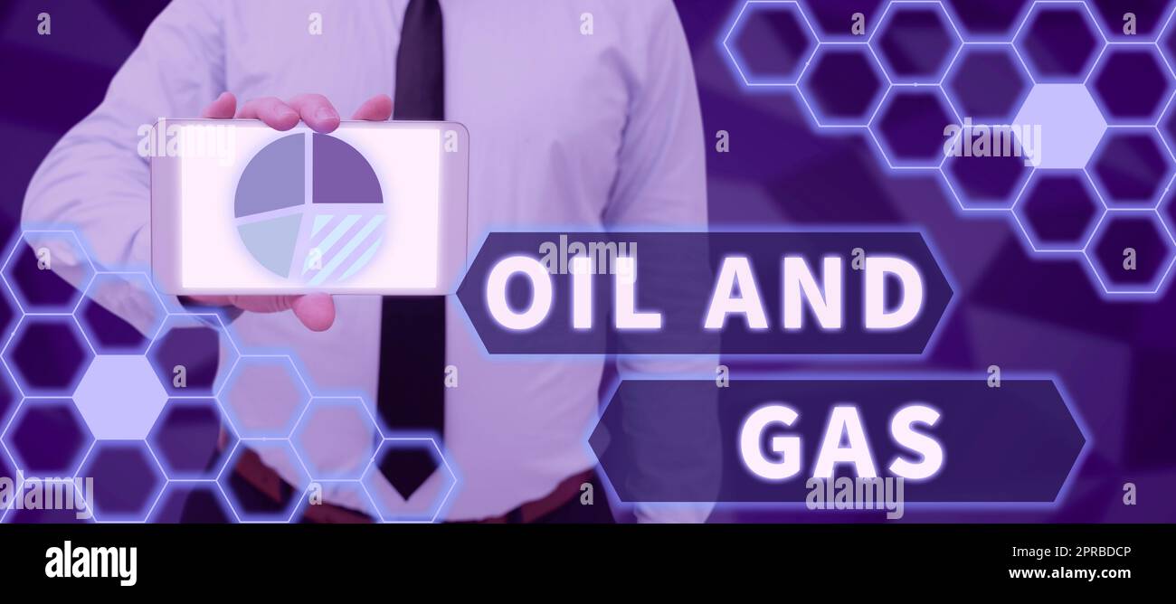Hand writing sign Oil And Gas. Business approach Exploration Extraction ...