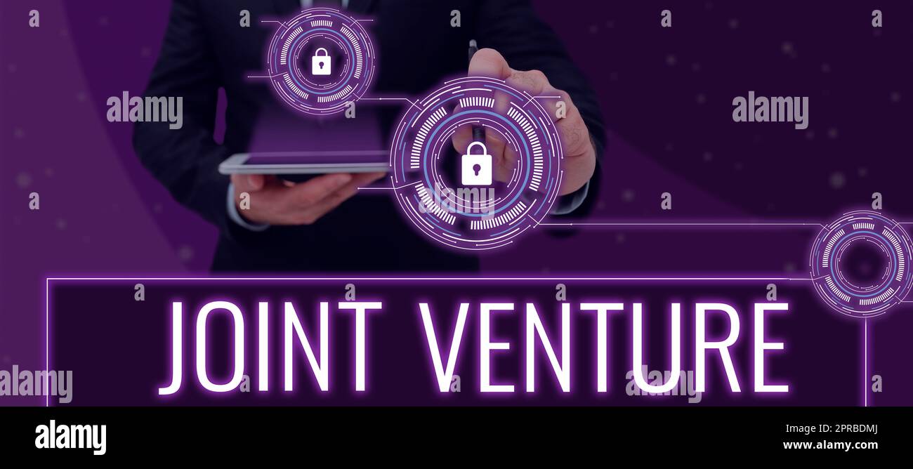 Conceptual display Joint Venture. Conceptual photo Collaboration ...