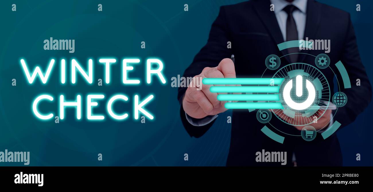 Text showing inspiration Winter Check. Business idea Coldest Season ...