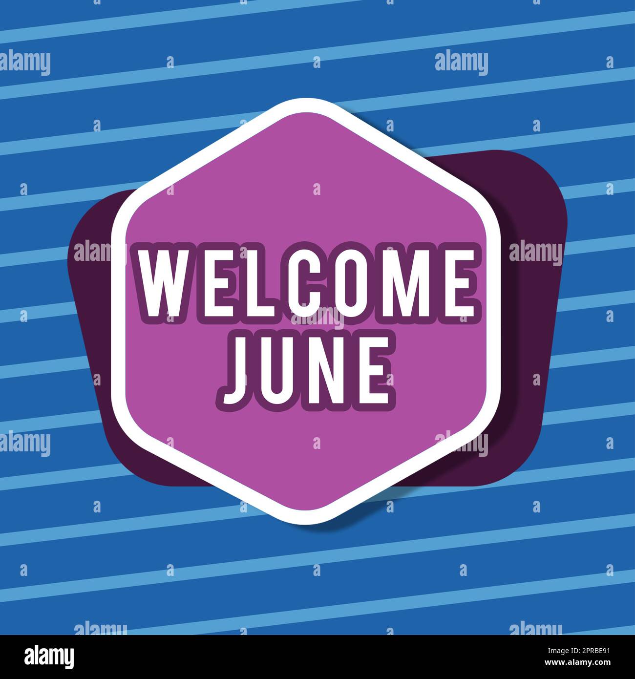 Writing displaying text Welcome June. Business overview Calendar Sixth ...