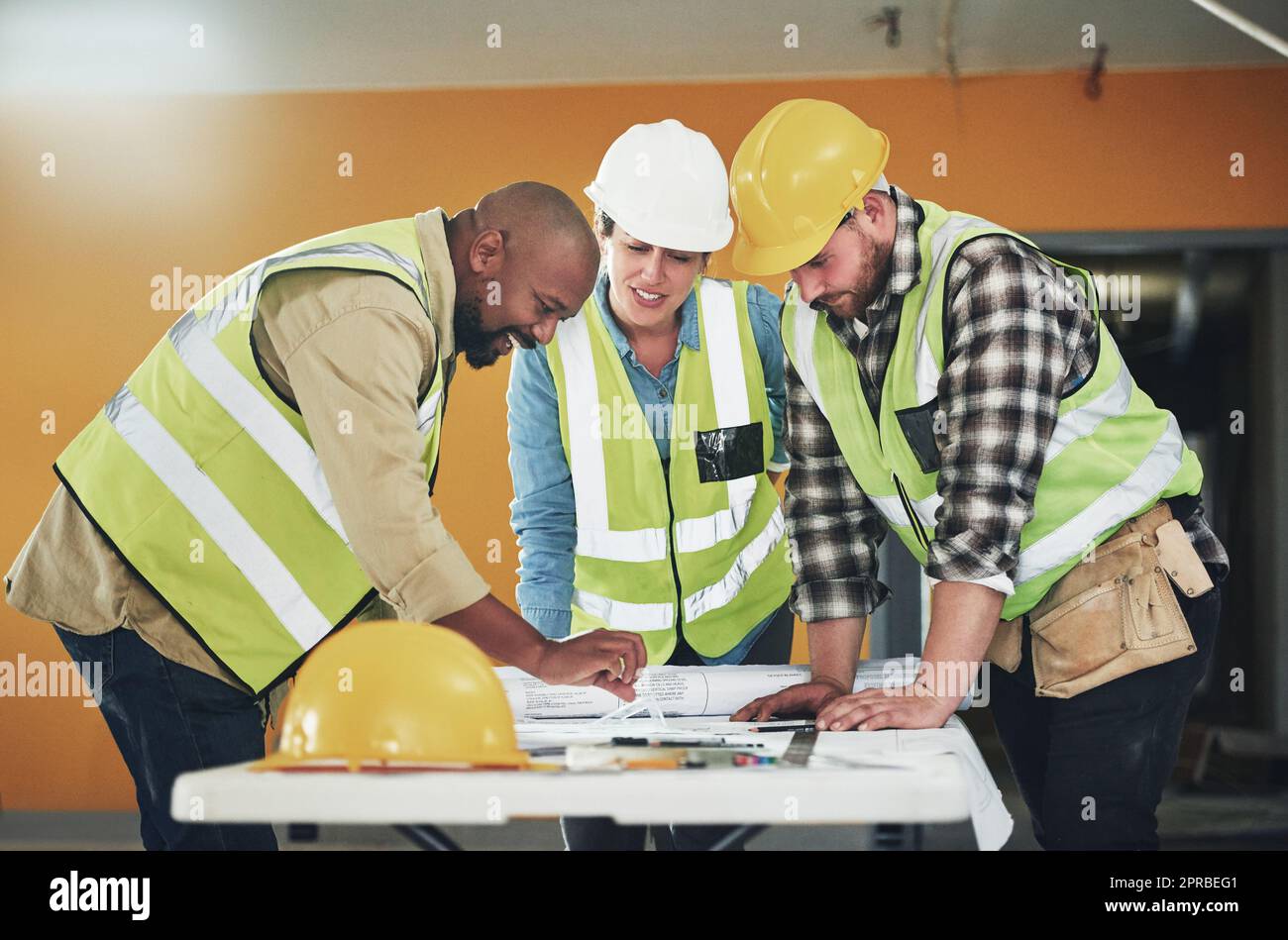 Construction firm worker talking hi-res stock photography and images ...