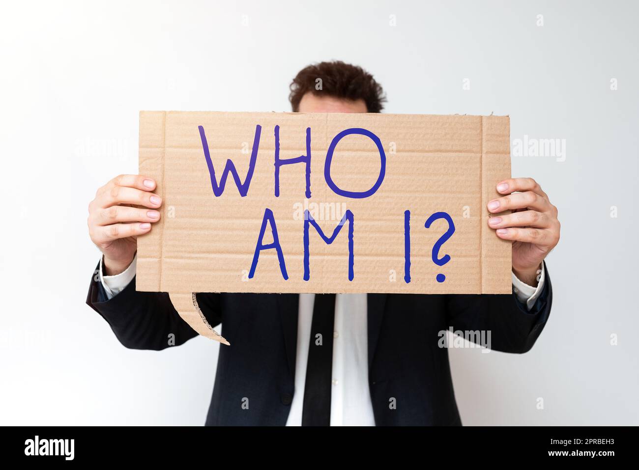 Handwriting text Who Am I. Business approach Introduce Identify ...