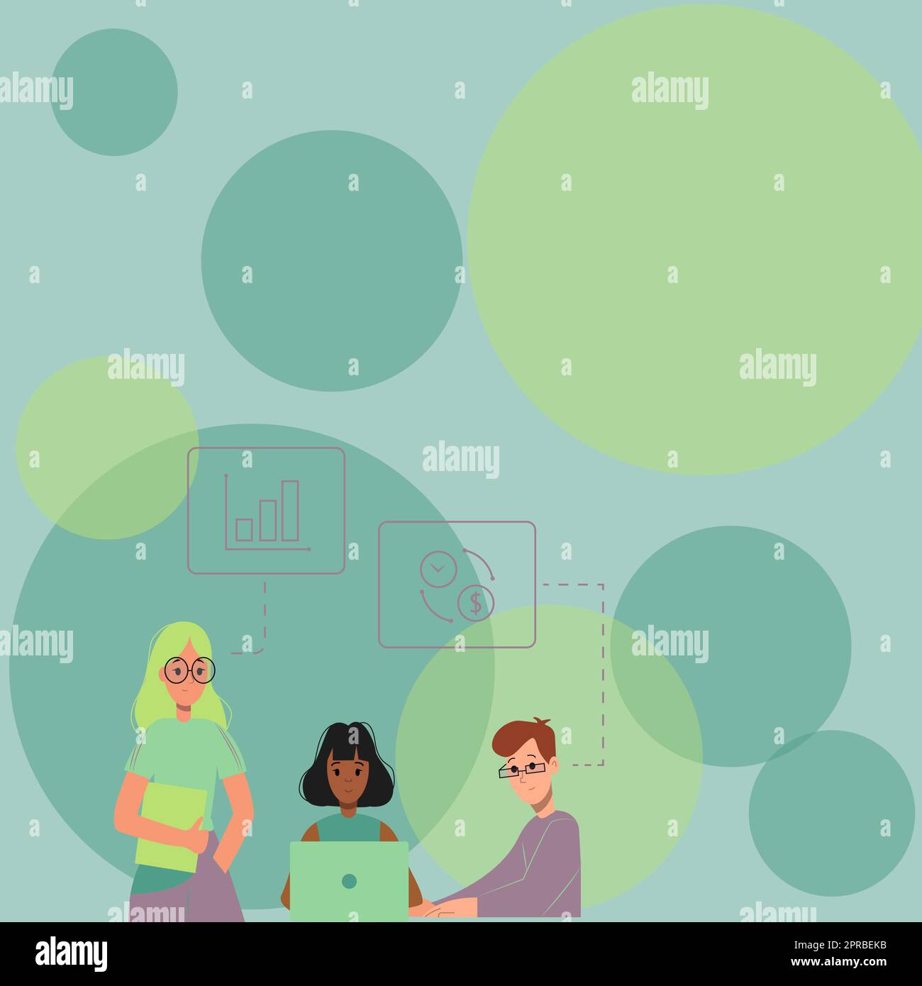 Three Collagues Illustration Practicing Hand Crafts Together. Students ...