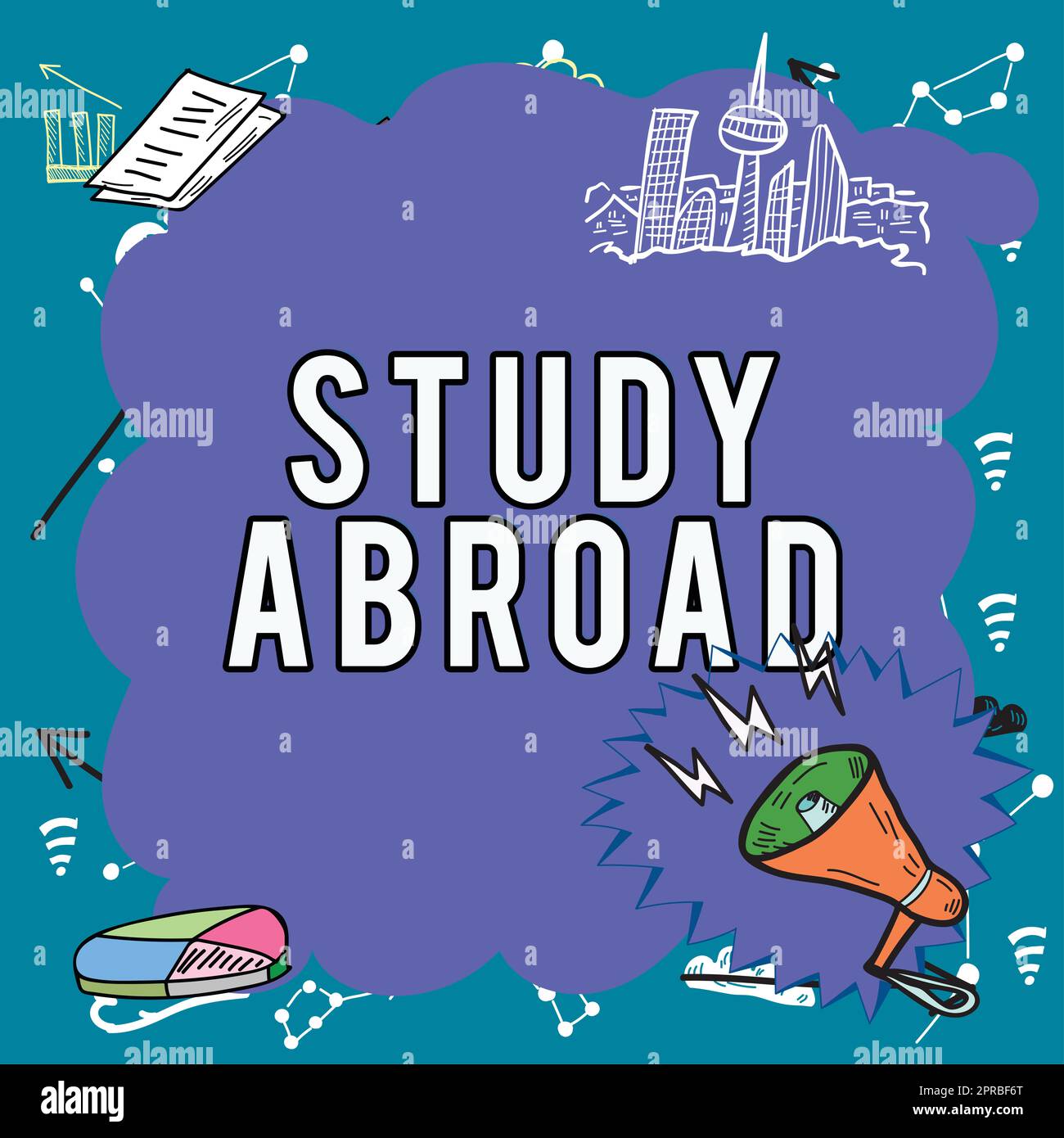 Hand writing sign Study Abroad. Internet Concept Pursuing educational ...