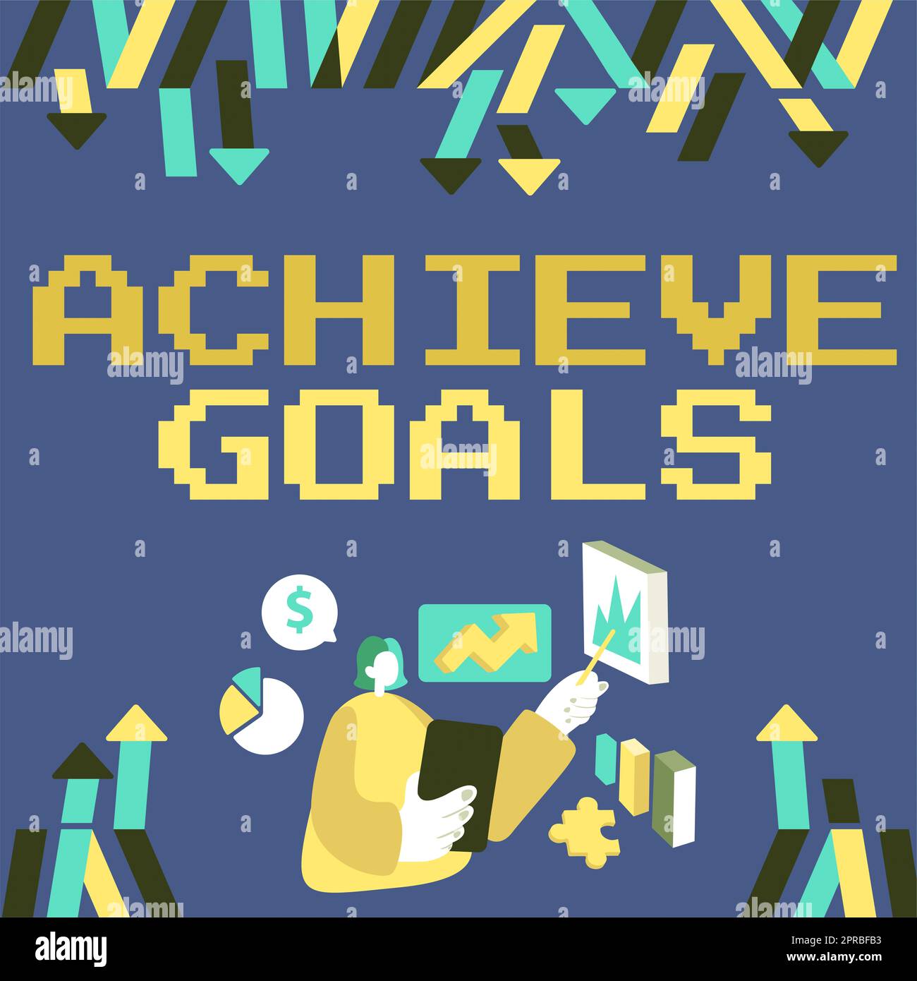 Handwriting text Achieve Goals. Business concept Results oriented Reach ...