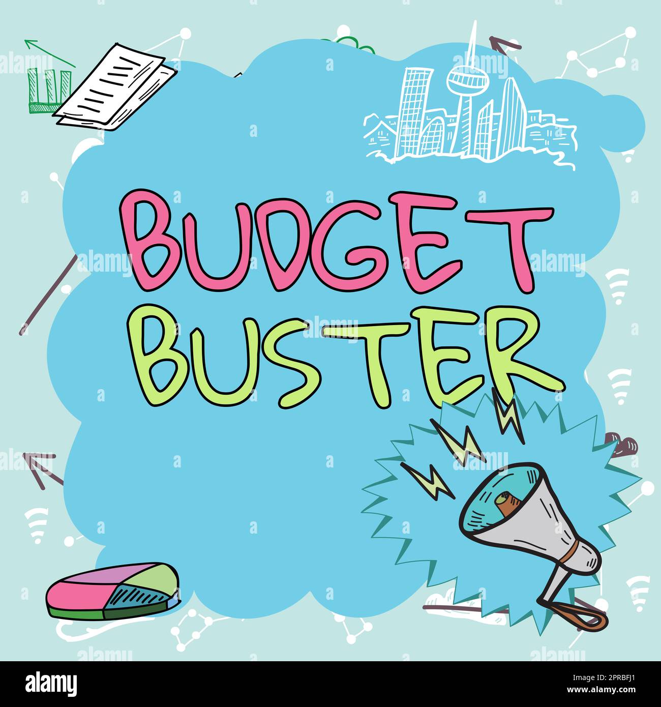 Conceptual caption Budget Buster. Conceptual photo Carefree Spending ...