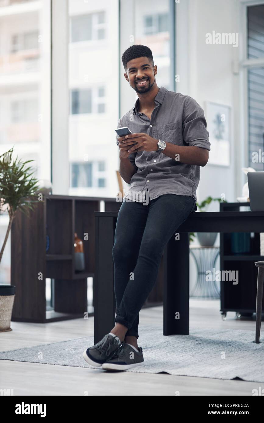 My connections help me excel in my business. Portrait of a young ...