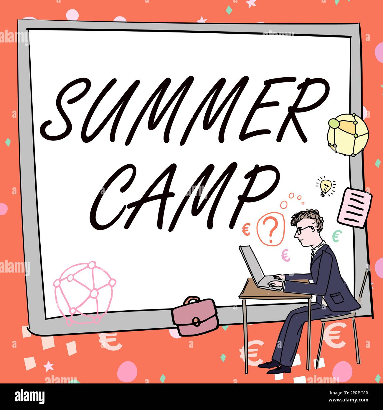Conceptual caption Summer Camp. Business idea Supervised program for ...