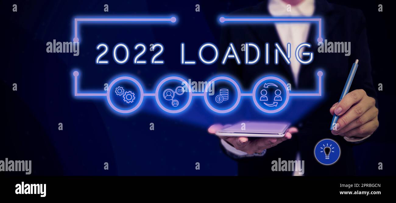 Text caption presenting 2022 Loading. Business concept Advertising the ... Text caption presenting 2022 Loading. Business concept Advertising the ...