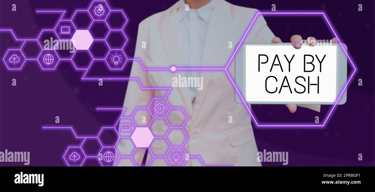 Text showing inspiration Pay By Cash. Word Written on Customer paying ...