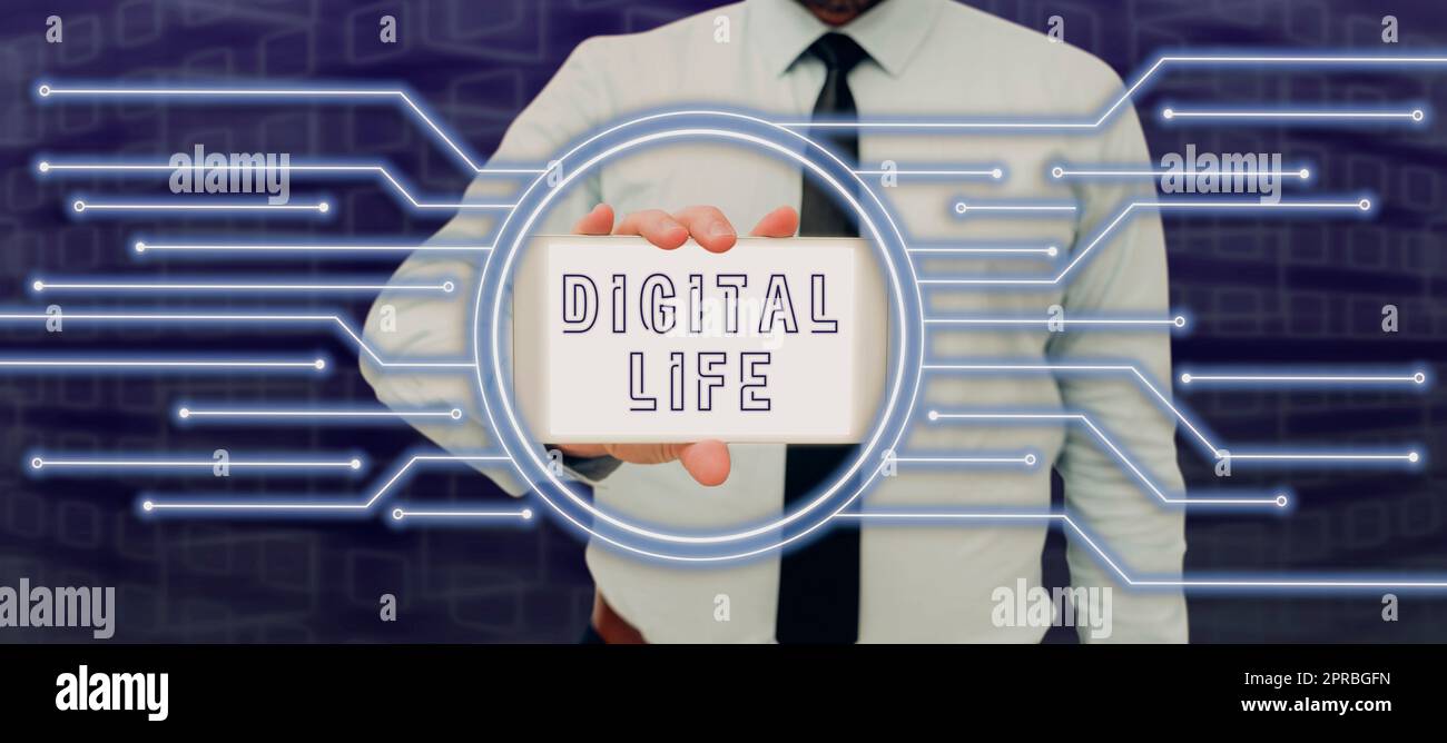 Handwriting text Digital Life. Conceptual photo Living in a world ...